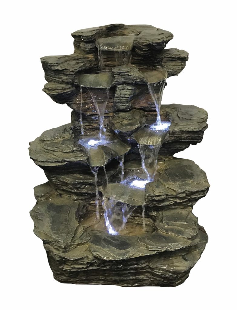 Pine Lake Slate Falls – Stacked Slate Tiered Fountain