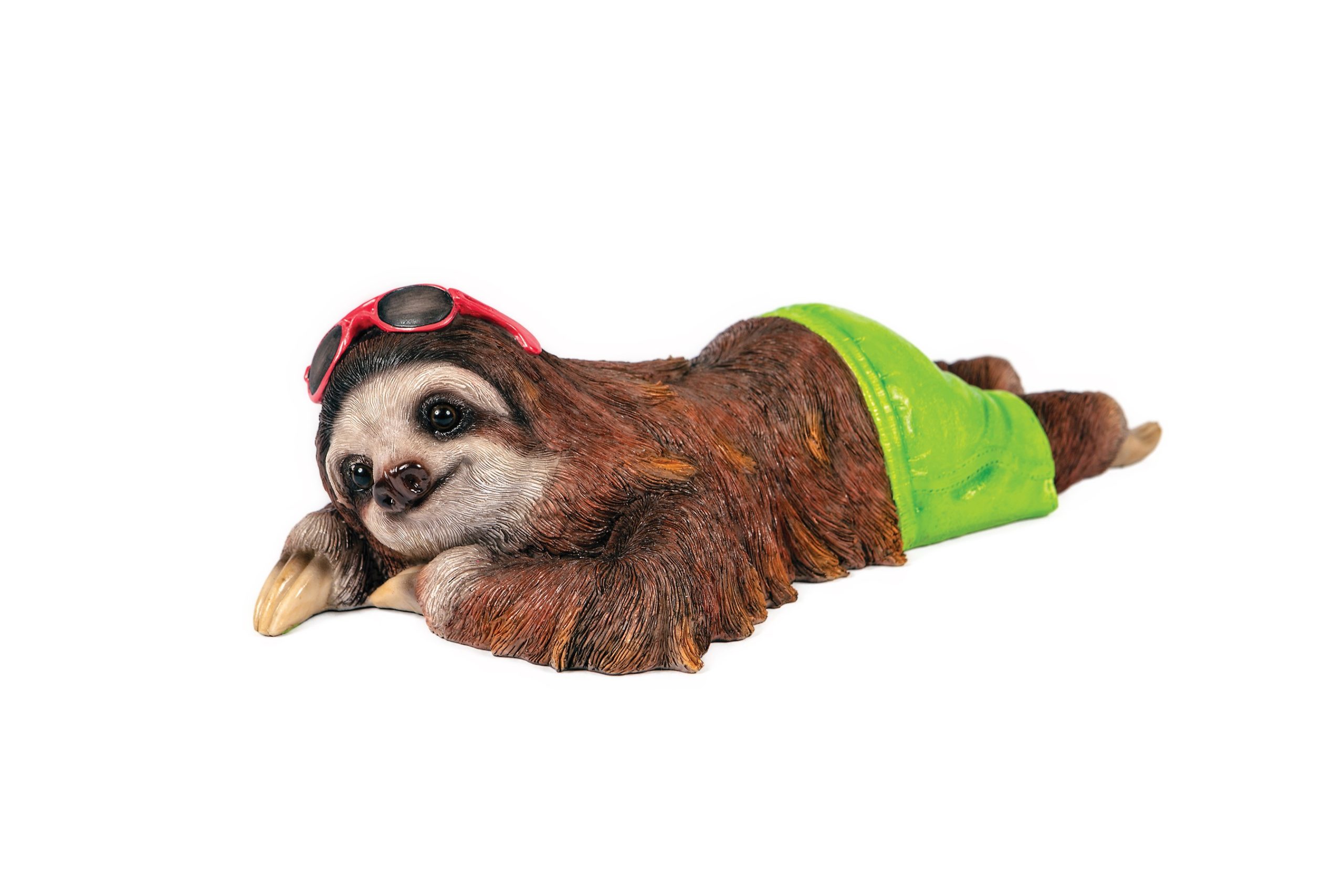 Sunbathing Sloth – Sloth in Shorts with Glasses Resting on Arm