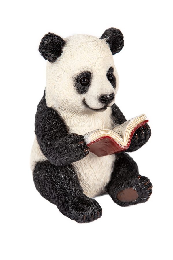 Reading Panda – Happy Panda Sitting with an Open Book