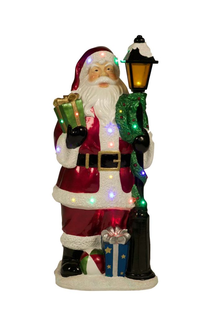 Santa at Lamp (22 LEDS) | Serene Festive Addition To Displays