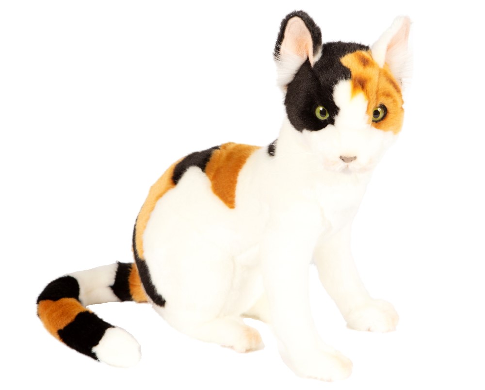 Cat Calico (35cmH) – Handcrafted Striking Plushie