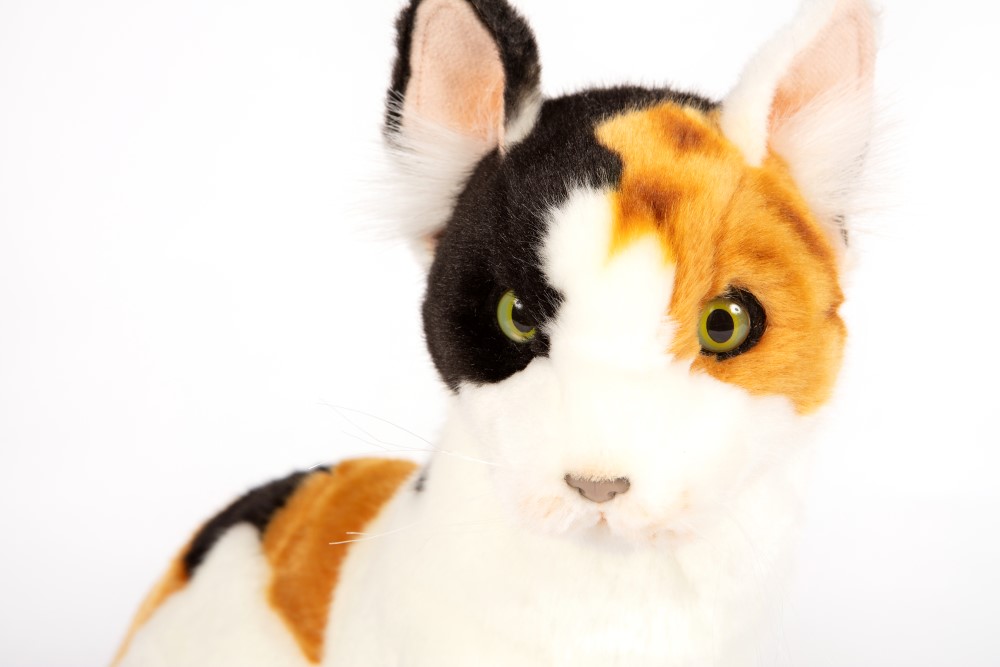 Cat Calico (35cmH) – Handcrafted Striking Plushie
