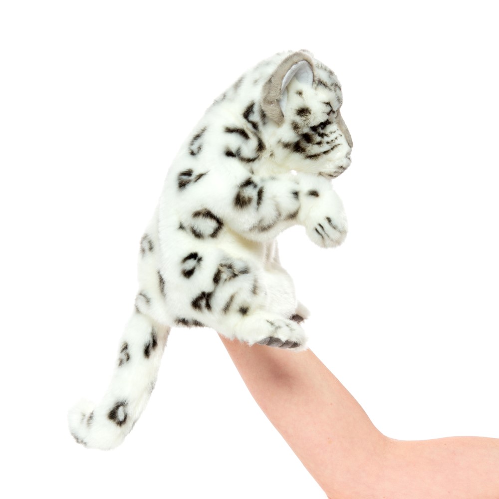 Snow Leopard Puppet 32cmH - Hamac Trading