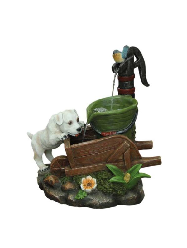Solar Dog at Wheelbarrow - Characterful Outdoor Water Feature