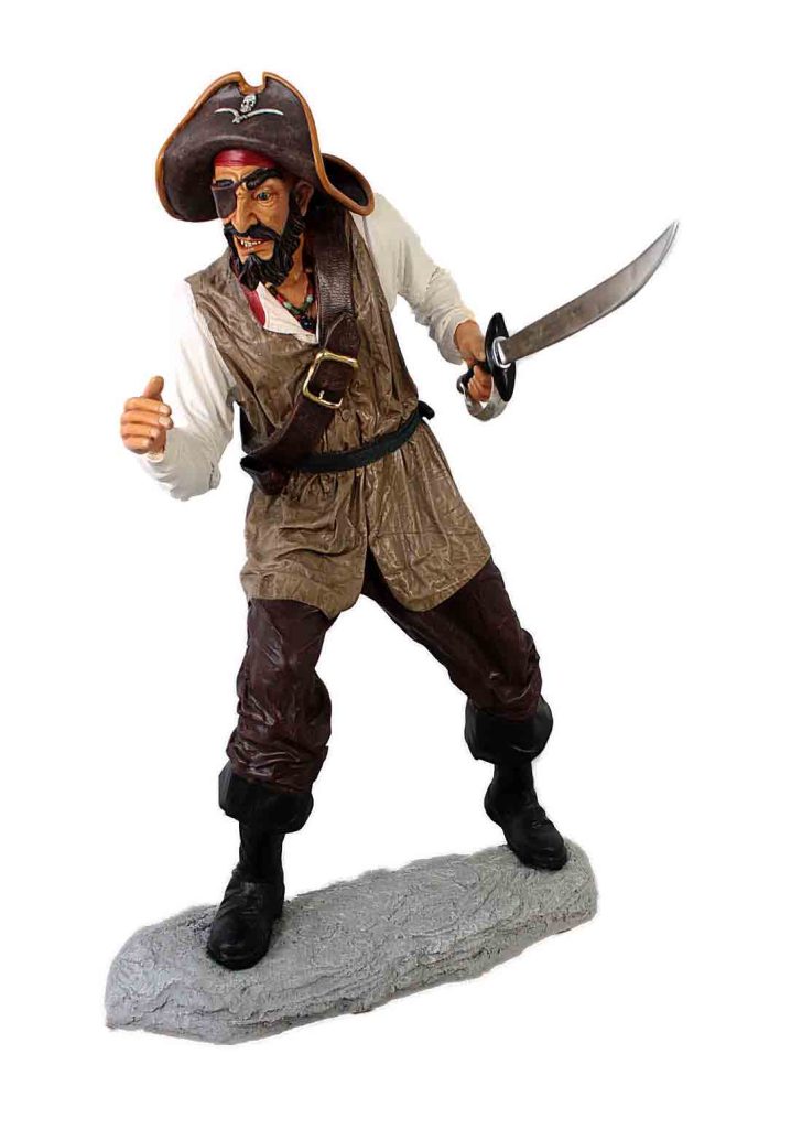 Life Size Fibreglass Resin Pirate Captain with Sword Model - Hamac ...
