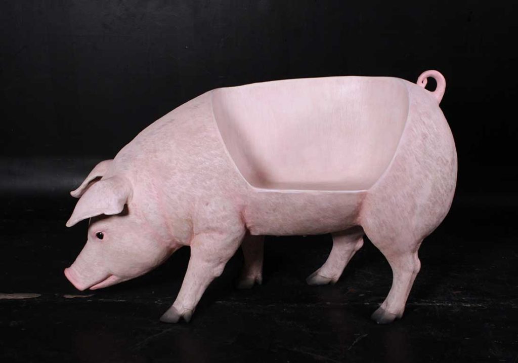 Life Size Fibreglass Resin Fat Pig Bench Model - Hamac Trading ...