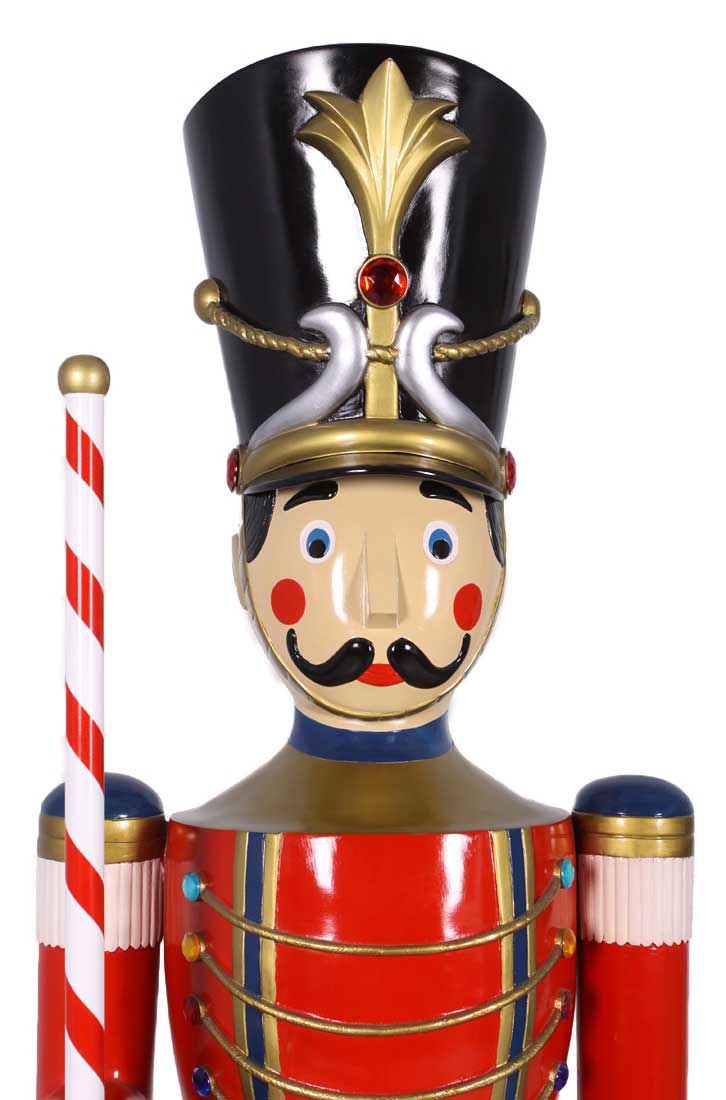 Toy Soldier with Baton (Red/Blue) | Ornate Festive Nutcracker Prop