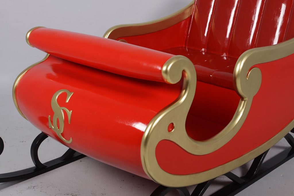 Santa Sleigh (Red) | Traditional Holiday Sleigh