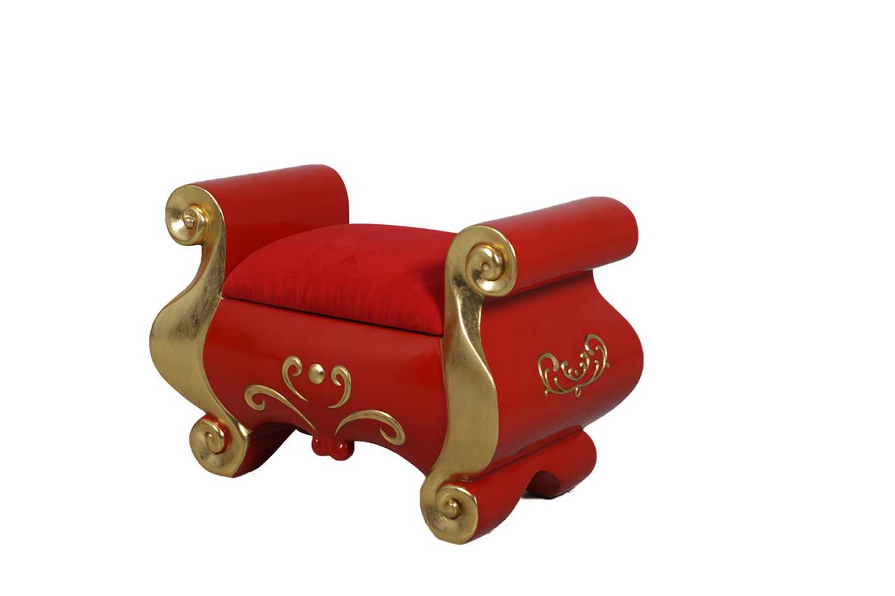 Santa Footstool (Red) | Festive, Regal Seating Option