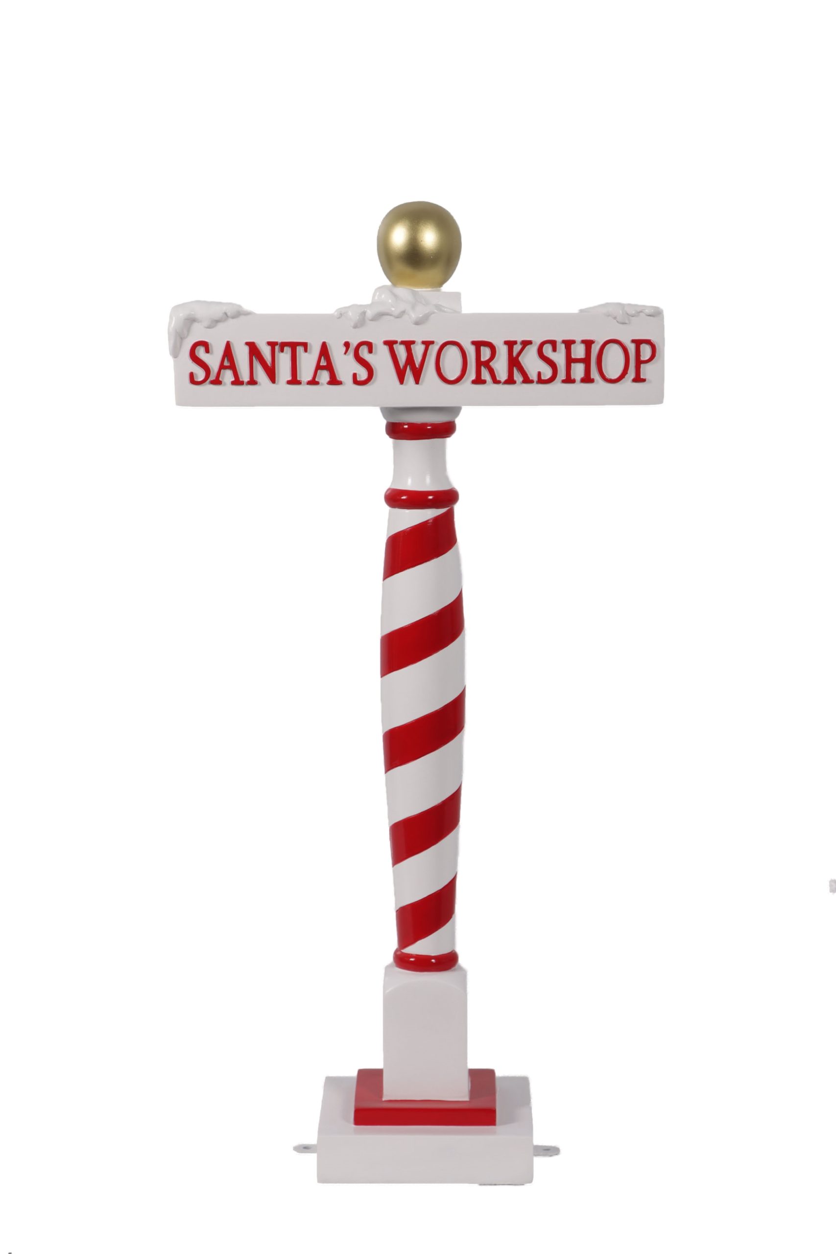 Santa's Workshop Sign | Red & White North Pole Prop