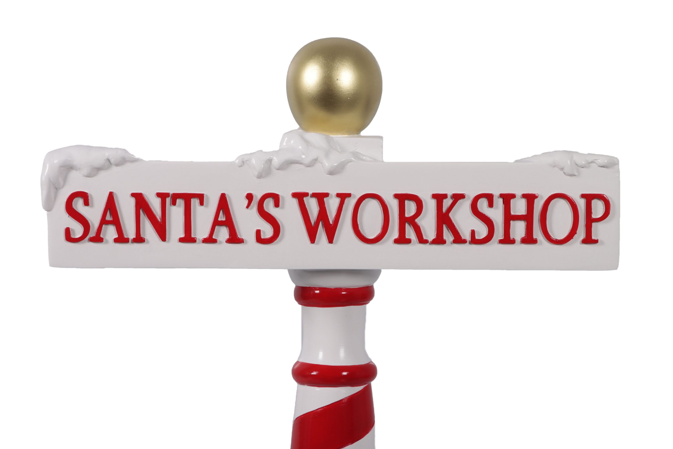 Santa's Workshop Sign | Red & White North Pole Prop