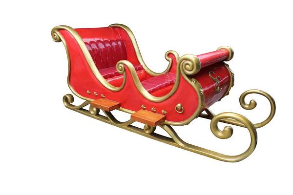 Santa Sleigh 4 Seater | Luxurious Red & Gold Sleigh