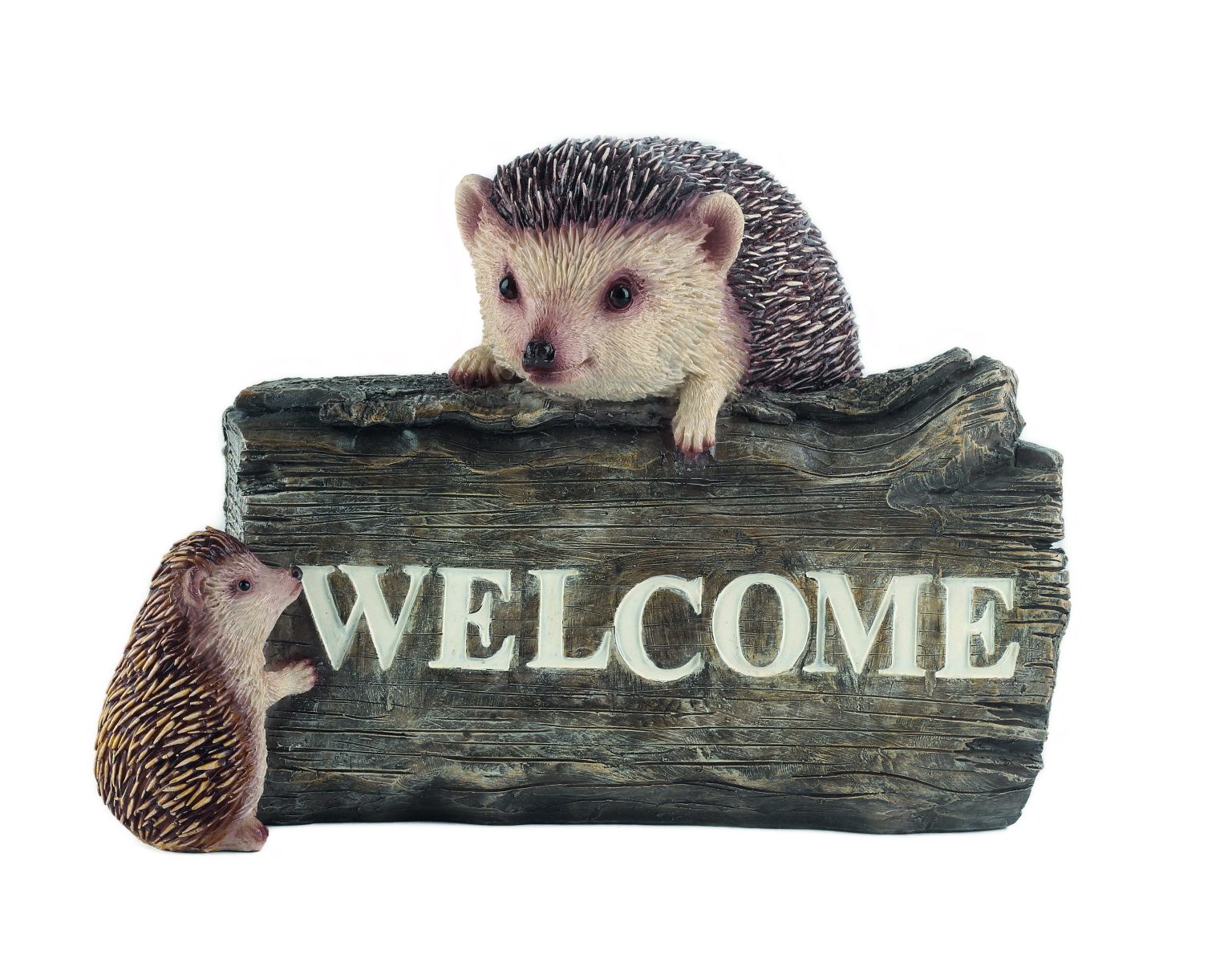 Welcome Hedgehogs – Hedgehogs with Engraved Welcome Sign
