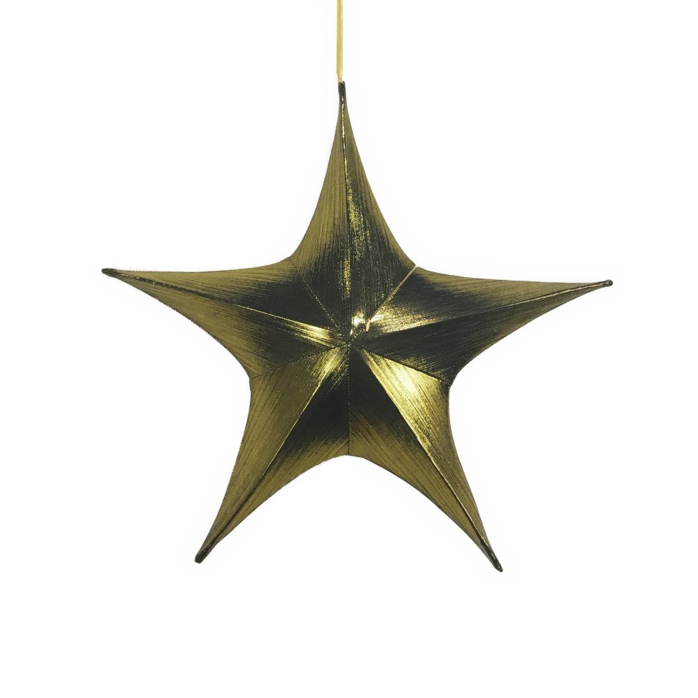 Metallic Fabric Star - Gold 180cm | Elegant Festive Display Prop