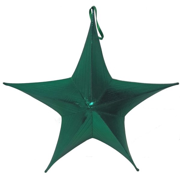 Metallic Fabric Star - Green 135cm | Shimmering Green Display Prop